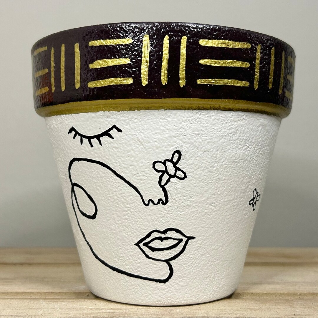 Hand Painted Clay Pots Hand Painted Planters Hand Painted - Etsy