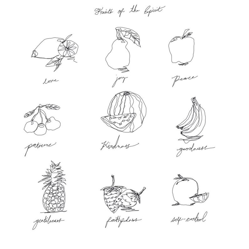 Fruits of the Spirit Line Art - Etsy