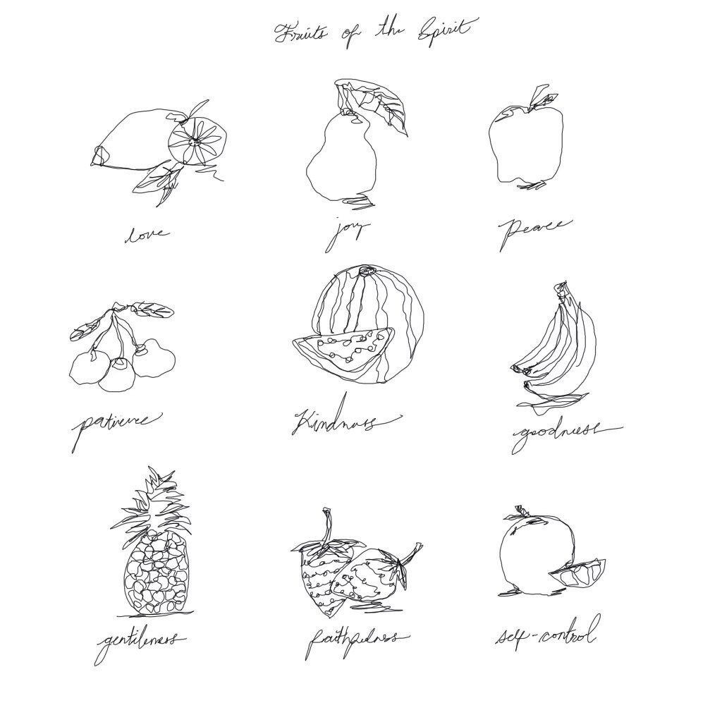 Fruits of the Spirit Line Art - Etsy