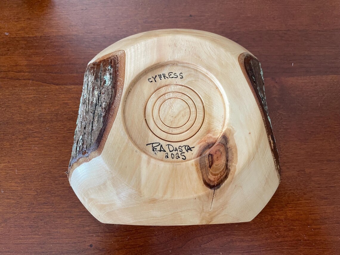 Natural Edge Cypress Wood Bowl - Etsy
