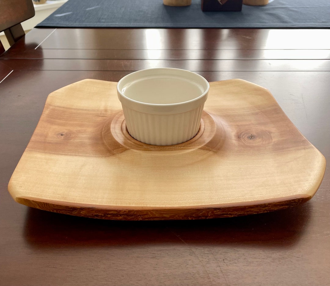 Beautiful Live Edge Chip & Dip Platter From Norway Maple - Etsy
