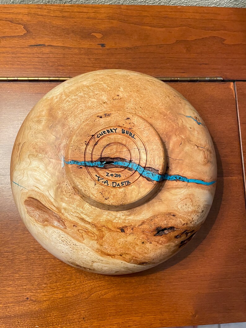 Beautiful 9 Inch Diameter Lathe Turned Wooden Bowl From Cherry Burl - Etsy