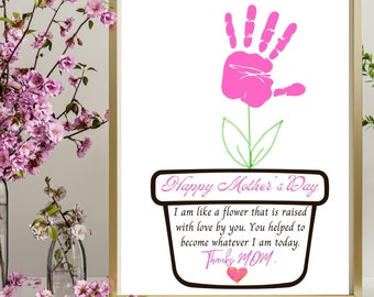 Mothers Day Scripture Handprint Craft, Flower Pot Personalize With ...