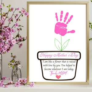 Mother’s Day Handprint Craft, Flower Pot - Personalize With Child's ...