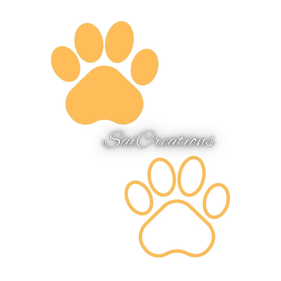 Paw Print Outline (SVG, PNG, PDF) - Digital Download - Etsy