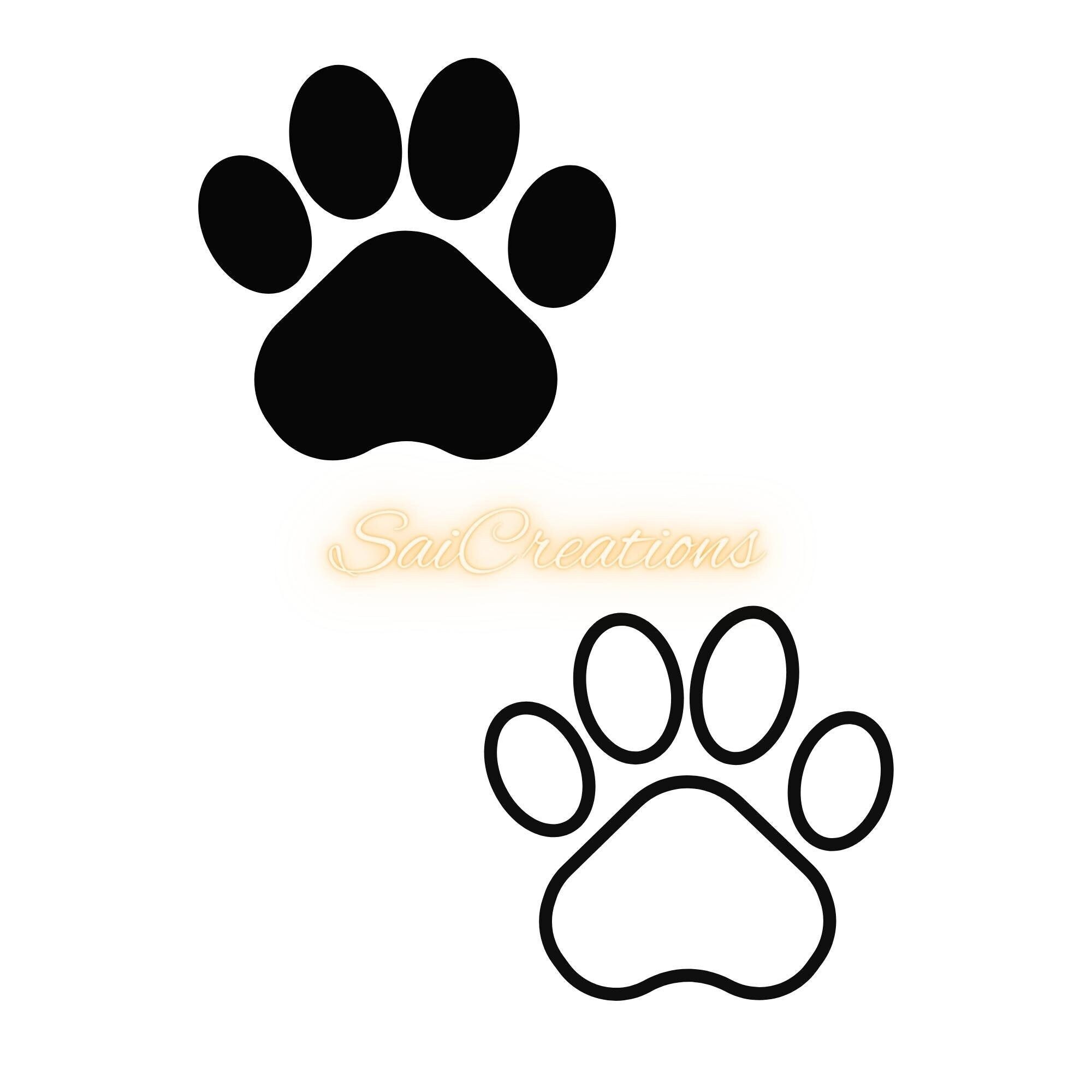 Paw Print Outline DIGITAL DOWNLOAD, Svg Png Pdf, Instant Digital ...