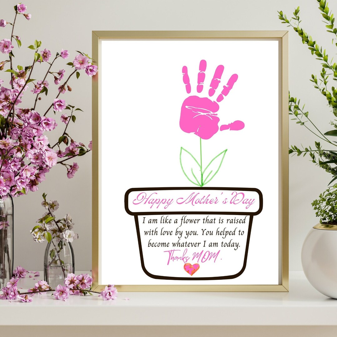 Mother’s Day Handprint Craft, Flower Pot - Personalize With Child's ...