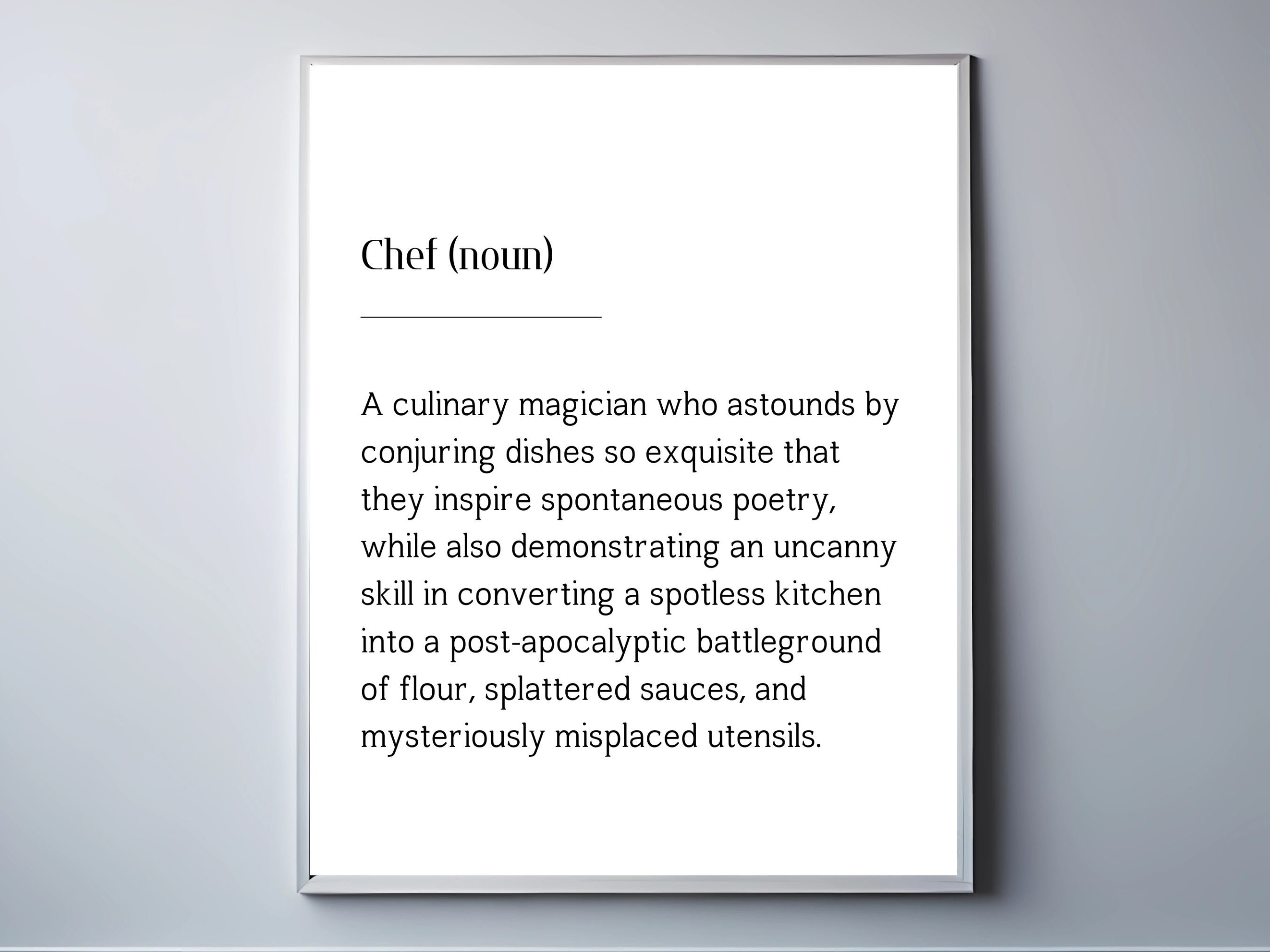 Chef Definition Wall Art, Gift for Cook, Funny Chef Wall Art ...
