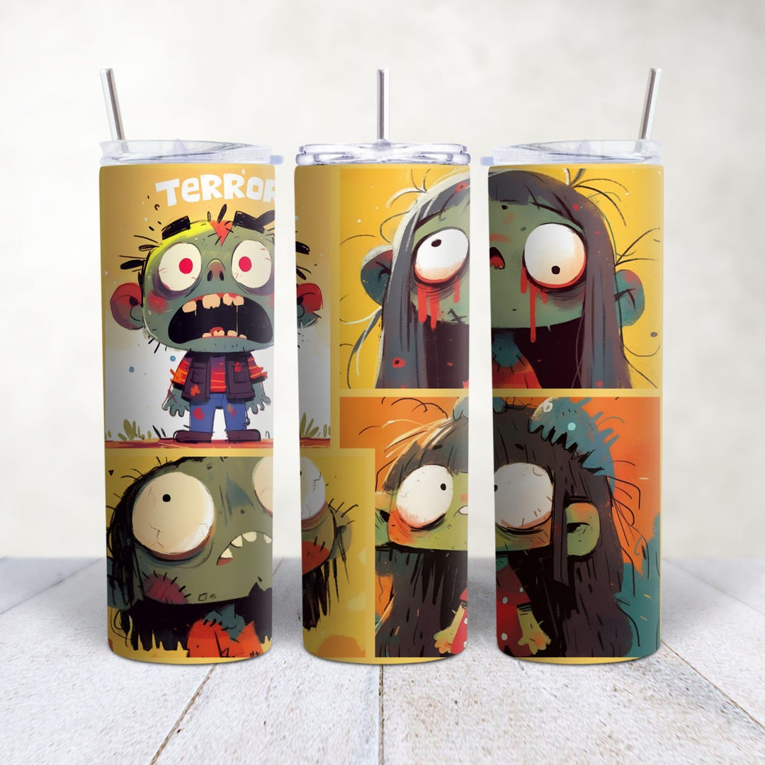 Zombie Tumbler Wrap Instant Download PNG 20 Oz Skinny Tumbler ...