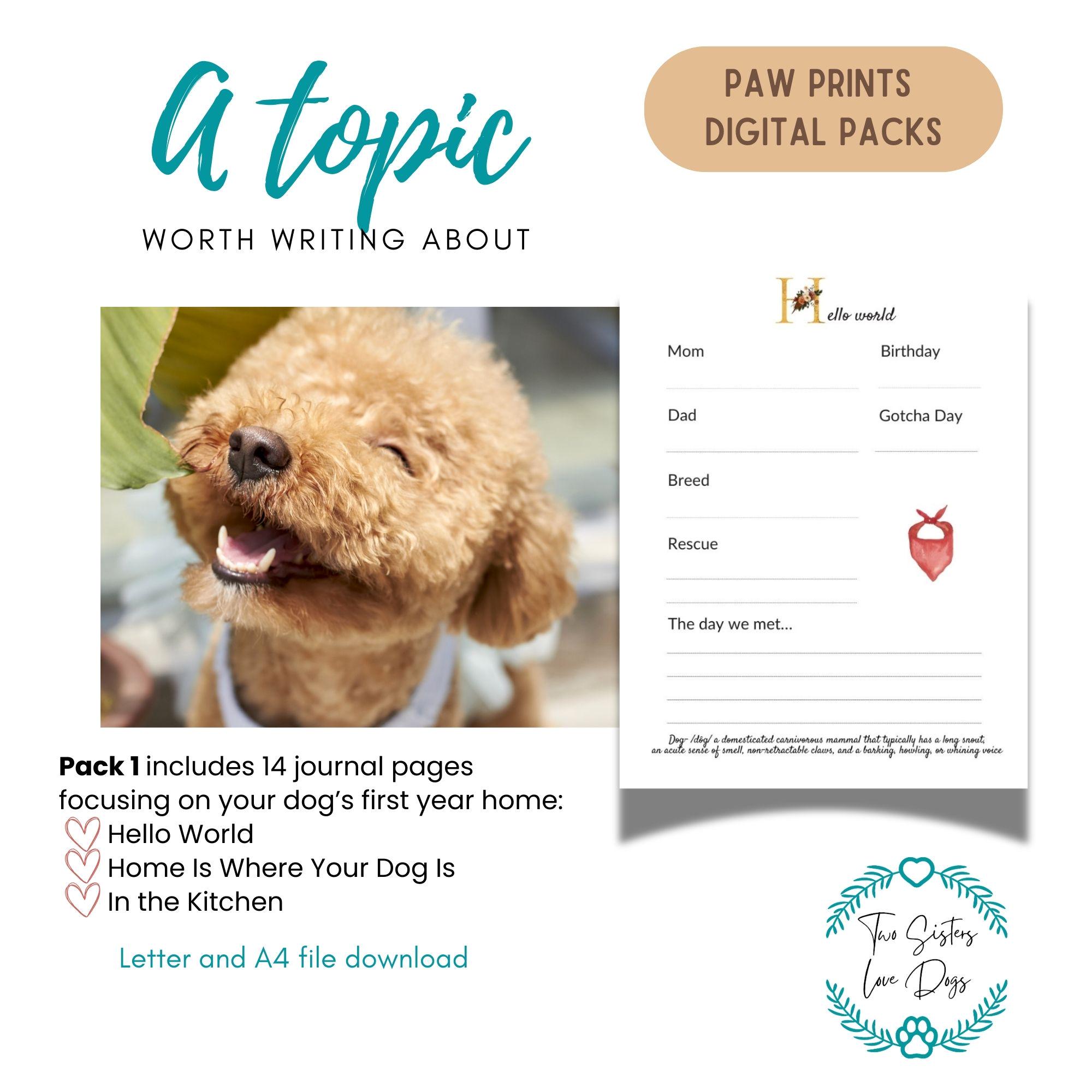 Digital Download Journal Pages for Dog Lovers – Pet Memory Keepsake ...