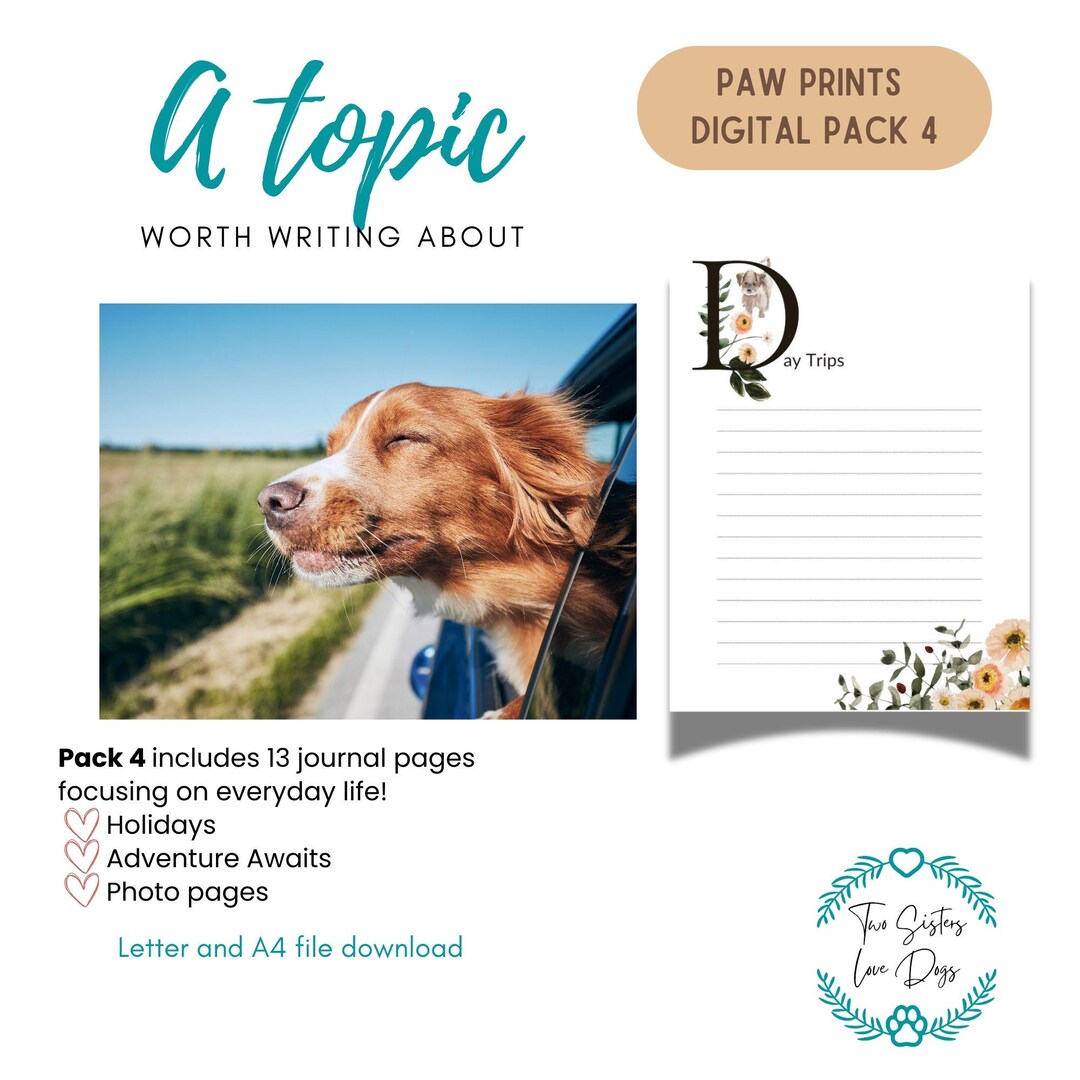 Digital Download Journal Pages for Dog Lovers – Pet Memory Keepsake ...