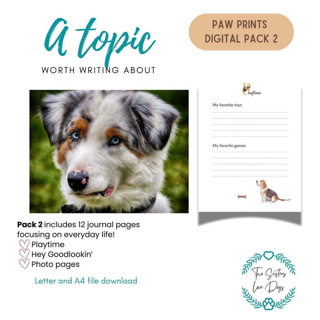Digital Download Journal Pages for Dog Lovers – Pet Memory Keepsake ...