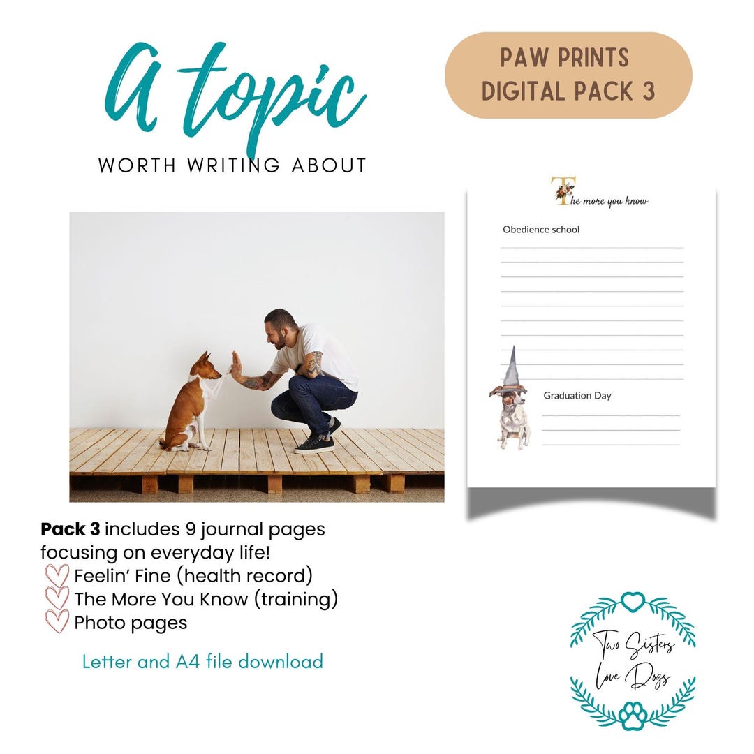 Digital Download Journal Pages for Dog Lovers – Pet Memory Keepsake ...