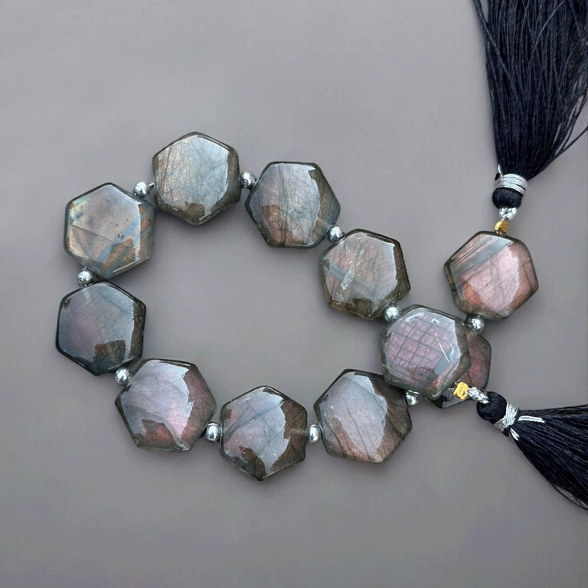 Labradorite/gemstone Beads/smooth Beads Jewelry/purple Flash/cabochon ...