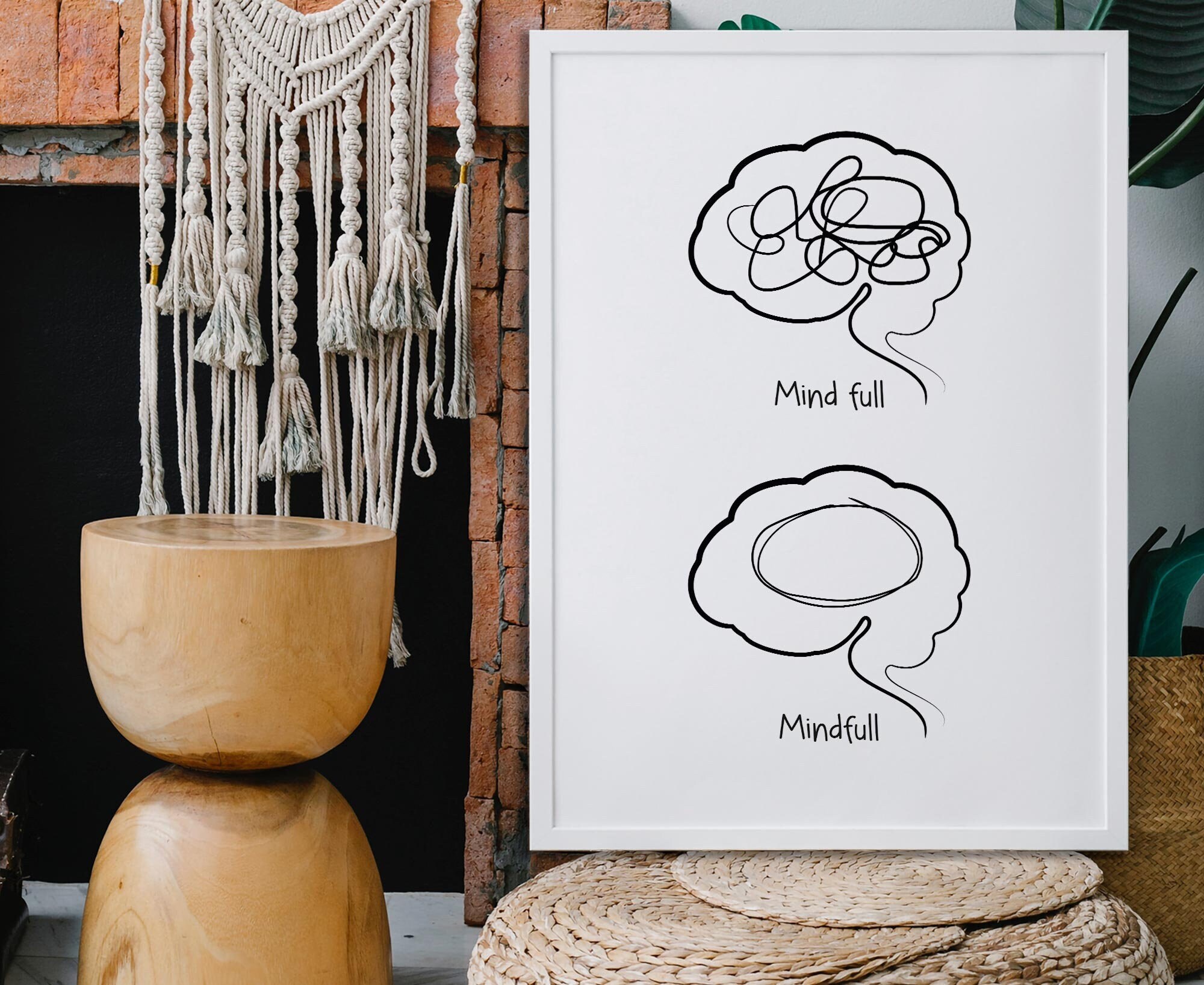 Mind Full Vs. Mindfull Poster, Digital File, Feelings, Mindfullness ...