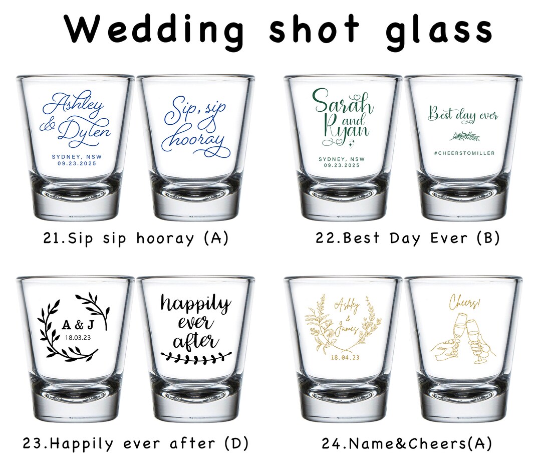 Personalized Wedding Shot Glasses Customized Mr. and Mrs. Shot Glass ...