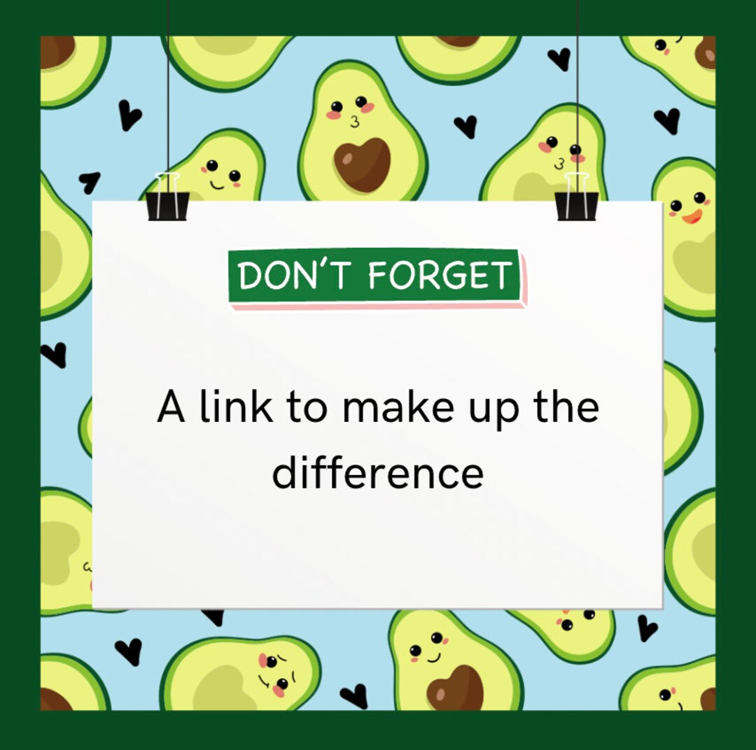 A Link to Make up the Difference - Etsy