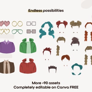 Avatar Custom Kit, Canva Template, Avatar Bundle, Portrait Personalized ...