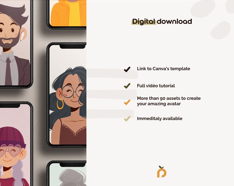 Avatar Custom Kit Canva Template Avatar Bundle Portrait - Etsy