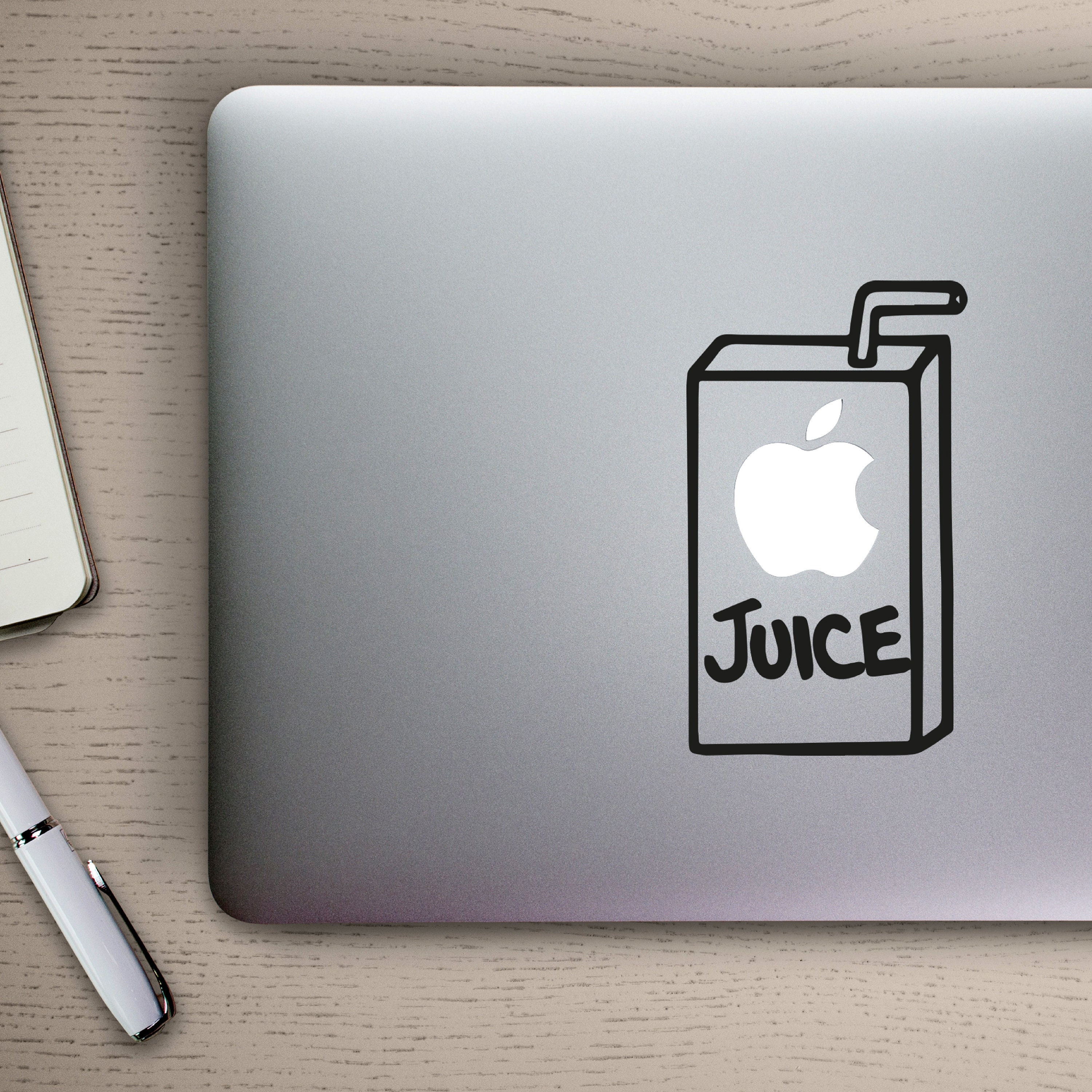 Funny Apple Juice MacBook Decal Sticker - Etsy