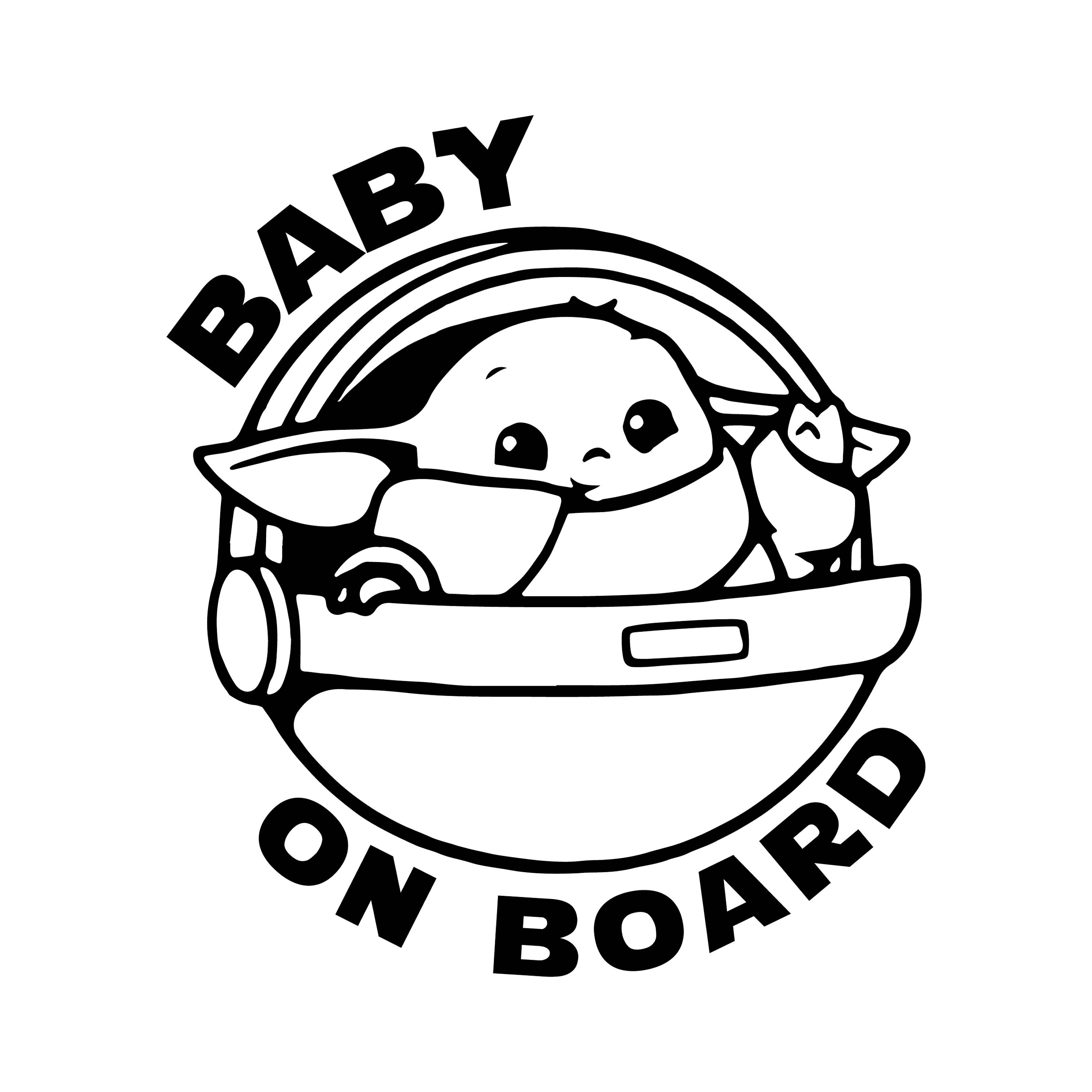 Star Wars Baby Yoda on Board Vehicle Decal Sticker - Etsy