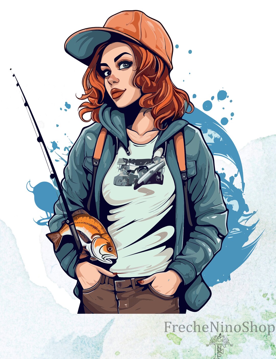 Fishing Svg Fishing SVG Angler DXF Fisherwoman Female - Etsy