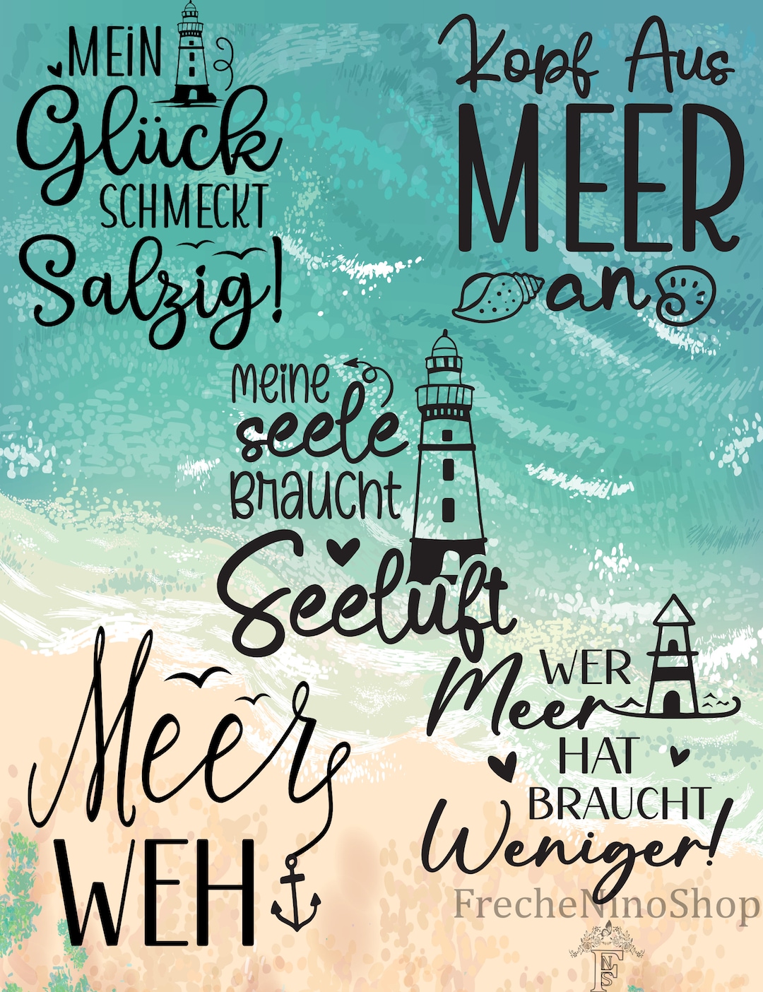Sea Quote SVG Sea SVG Bundle Ocean Sayings SVG Beach Quote Svg ...