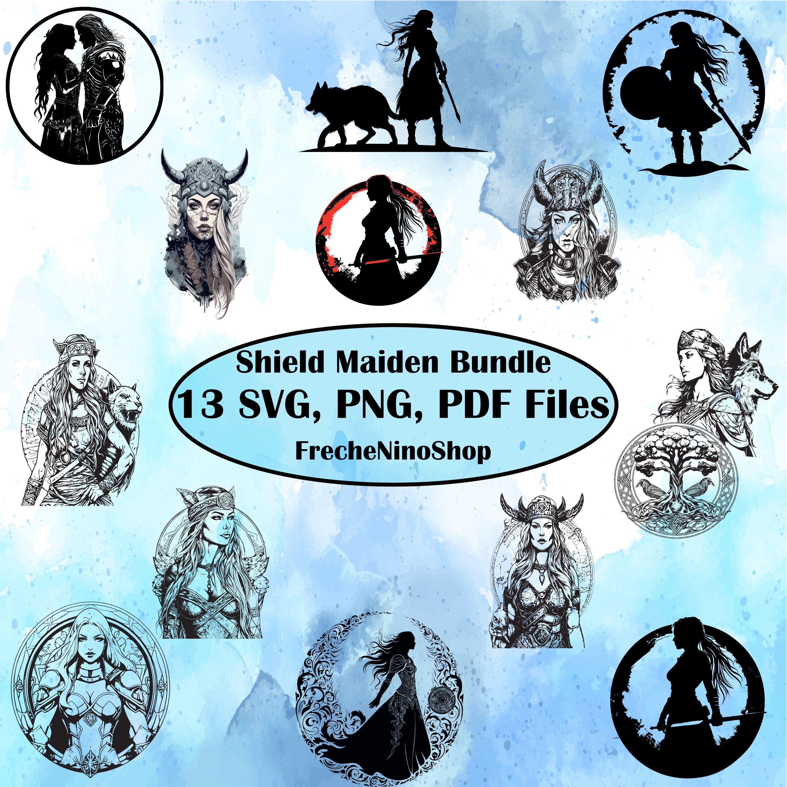 Shield Maiden Svg Norse Warrior Svg Woman Viking Svg Female Viking Png ...