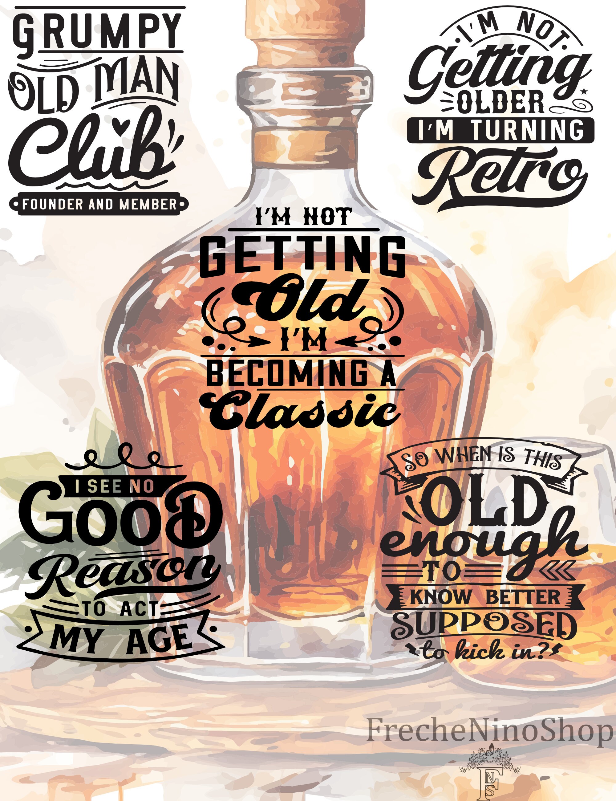 Old Man Quote SVG Bundle Funny Sayings Clipart Grumpy Old Man Svgs ...