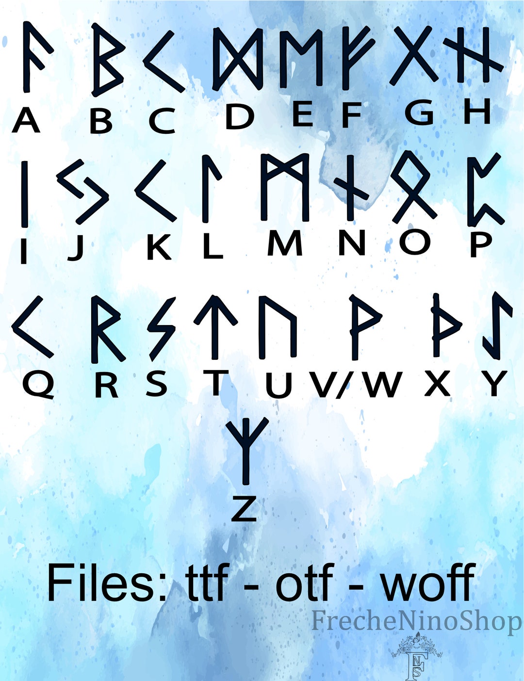 Rune Font viking Font Norse Alphabet Viking Letters Runic Font Norse ...