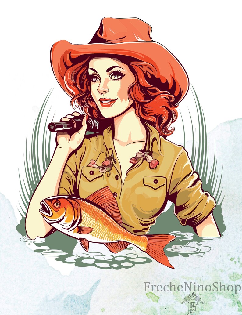 Fishing Svg Fishing SVG Angler DXF Fisherwoman Female - Etsy