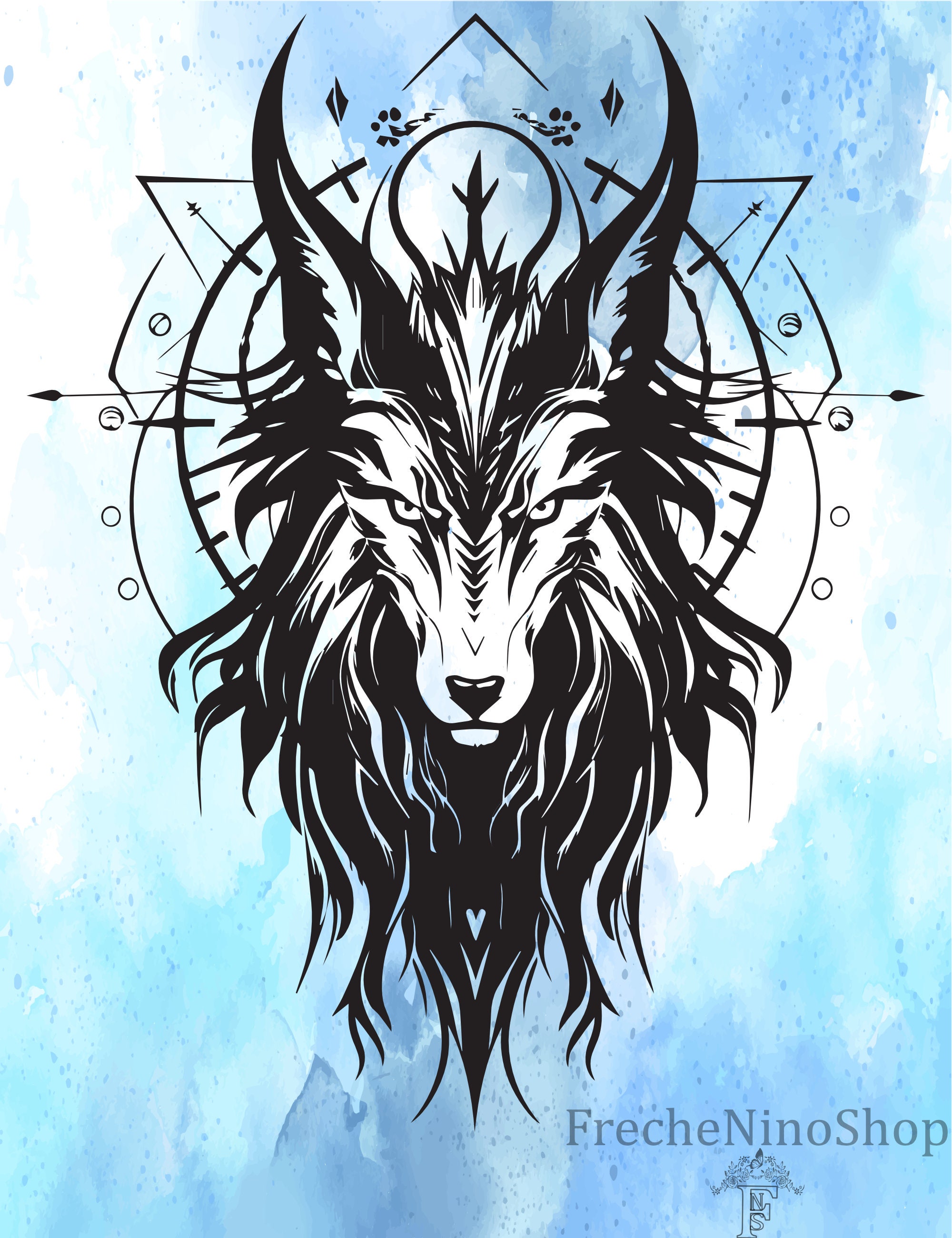 Viking Svg Fenrir Head Svg Norse Wolf Svg Fenrir Png Viking Png Wolf ...