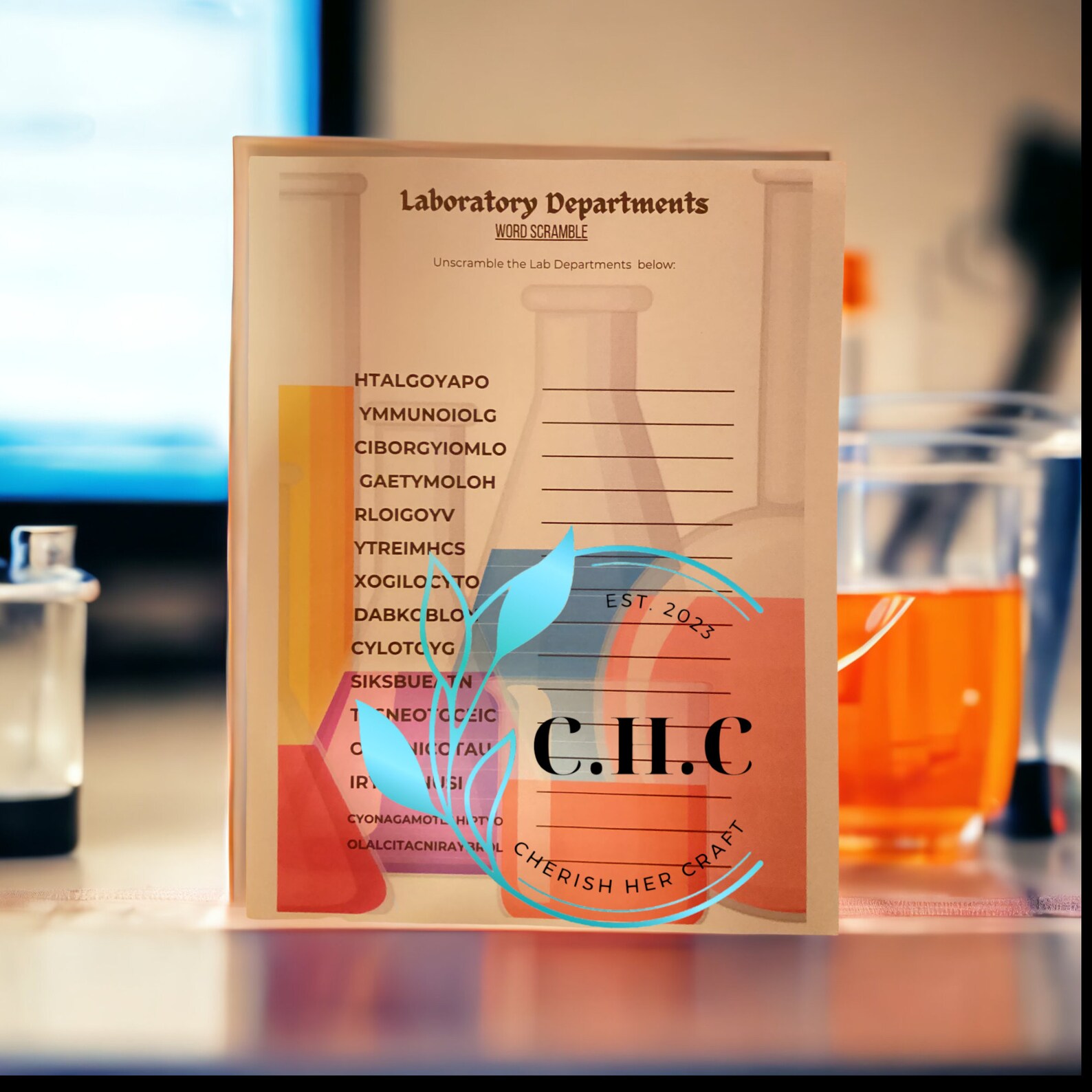 Laboratory Department Word Scramble.... Digital File Only PDF, PNG ...