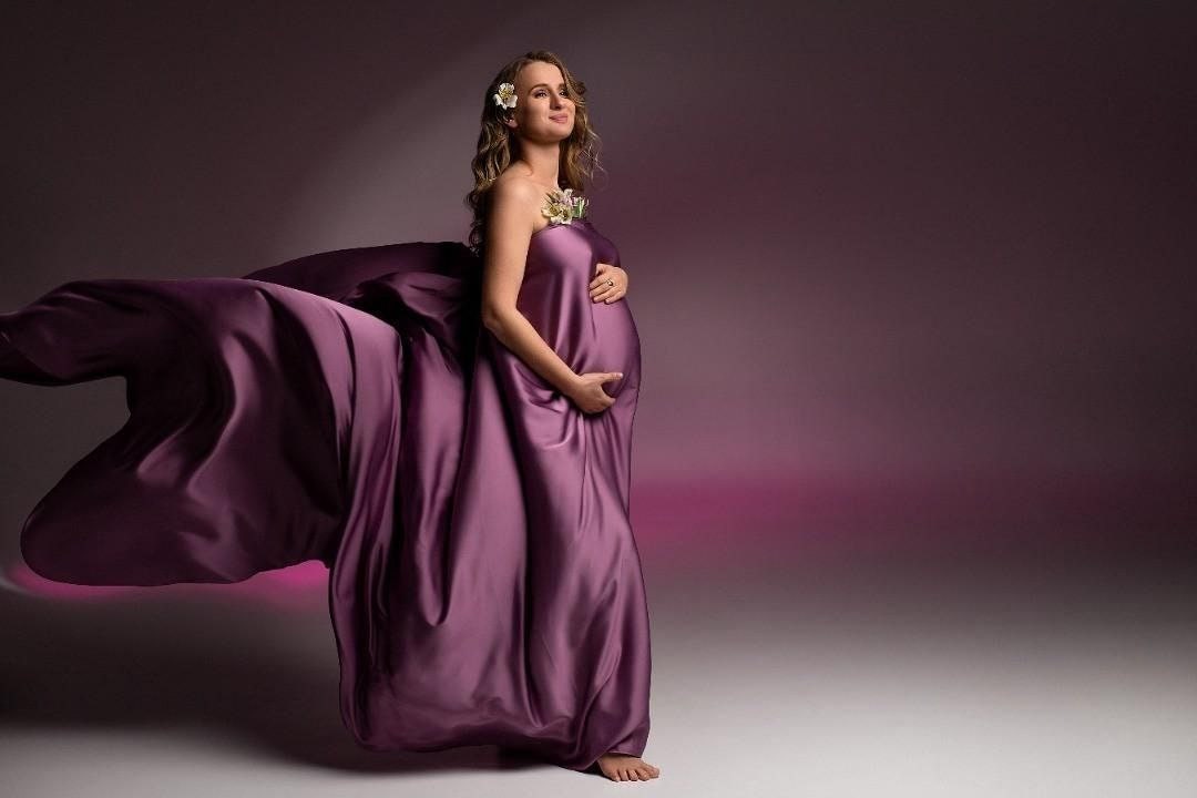 Maternity Silk Fabric Photo Props, Maternity Dress, Silk Maternity Gown ...
