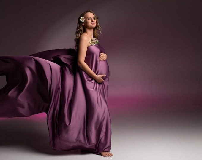 Maternity Silk Fabric Photo Props, Maternity Dress, Silk Maternity Gown ...