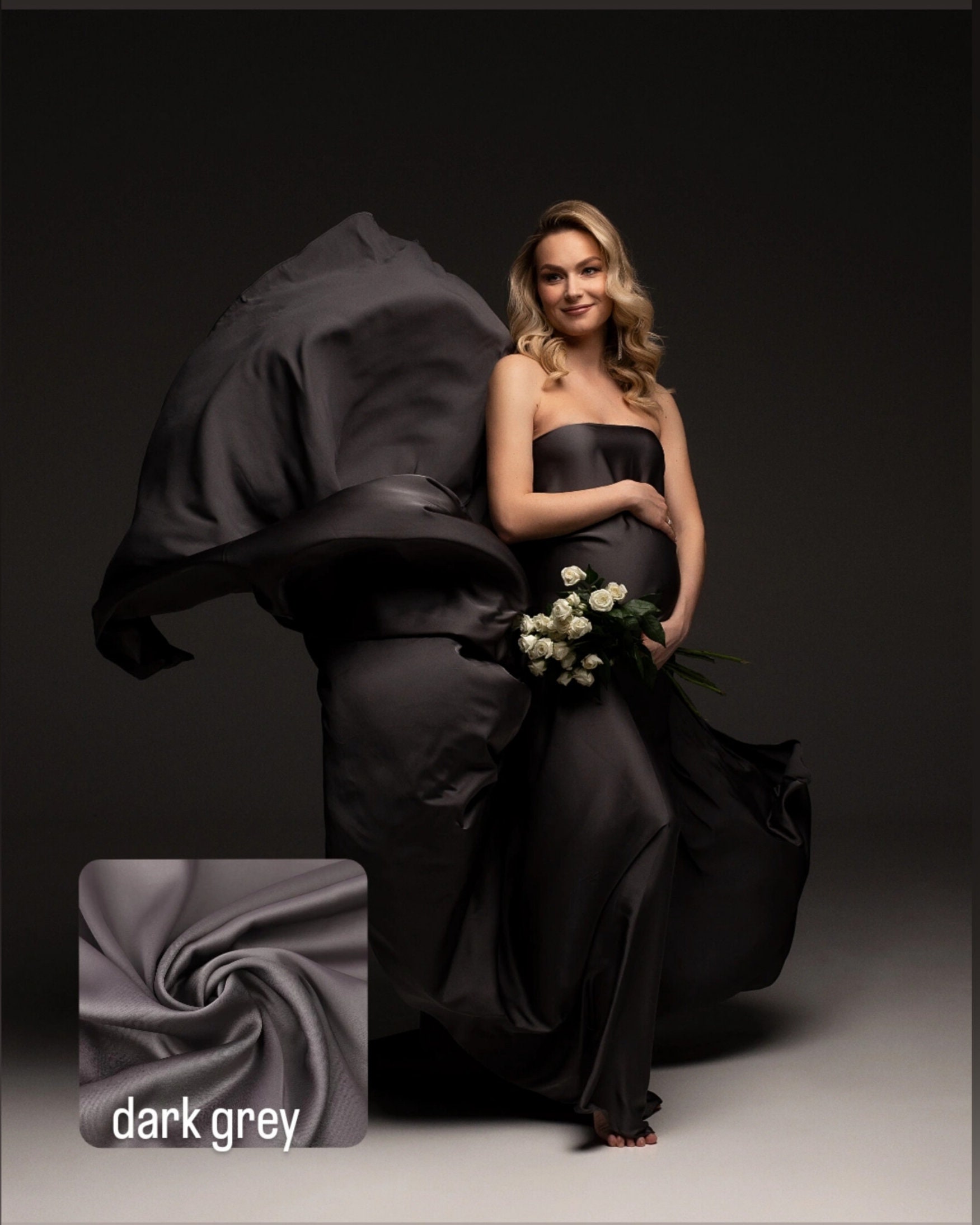 Maternity Silk Fabric Photo Props, Maternity Dress, Silk Maternity Gown ...