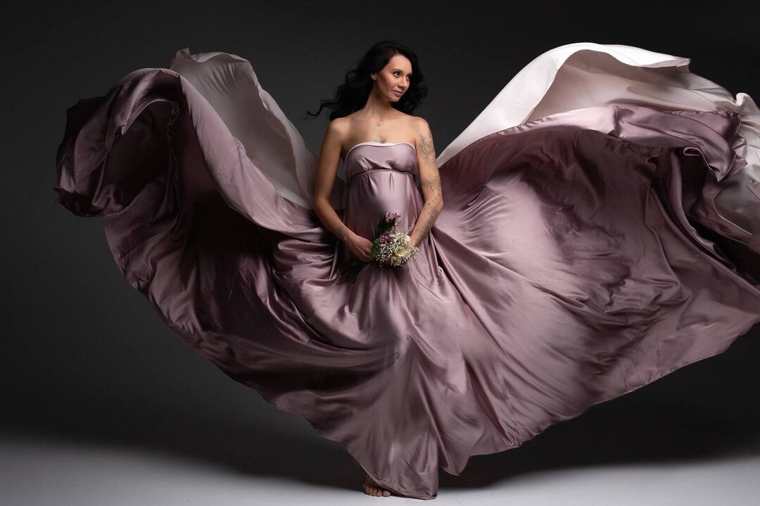 Maternity Silk Fabric Photo Props, Maternity Dress, Silk Maternity Gown ...