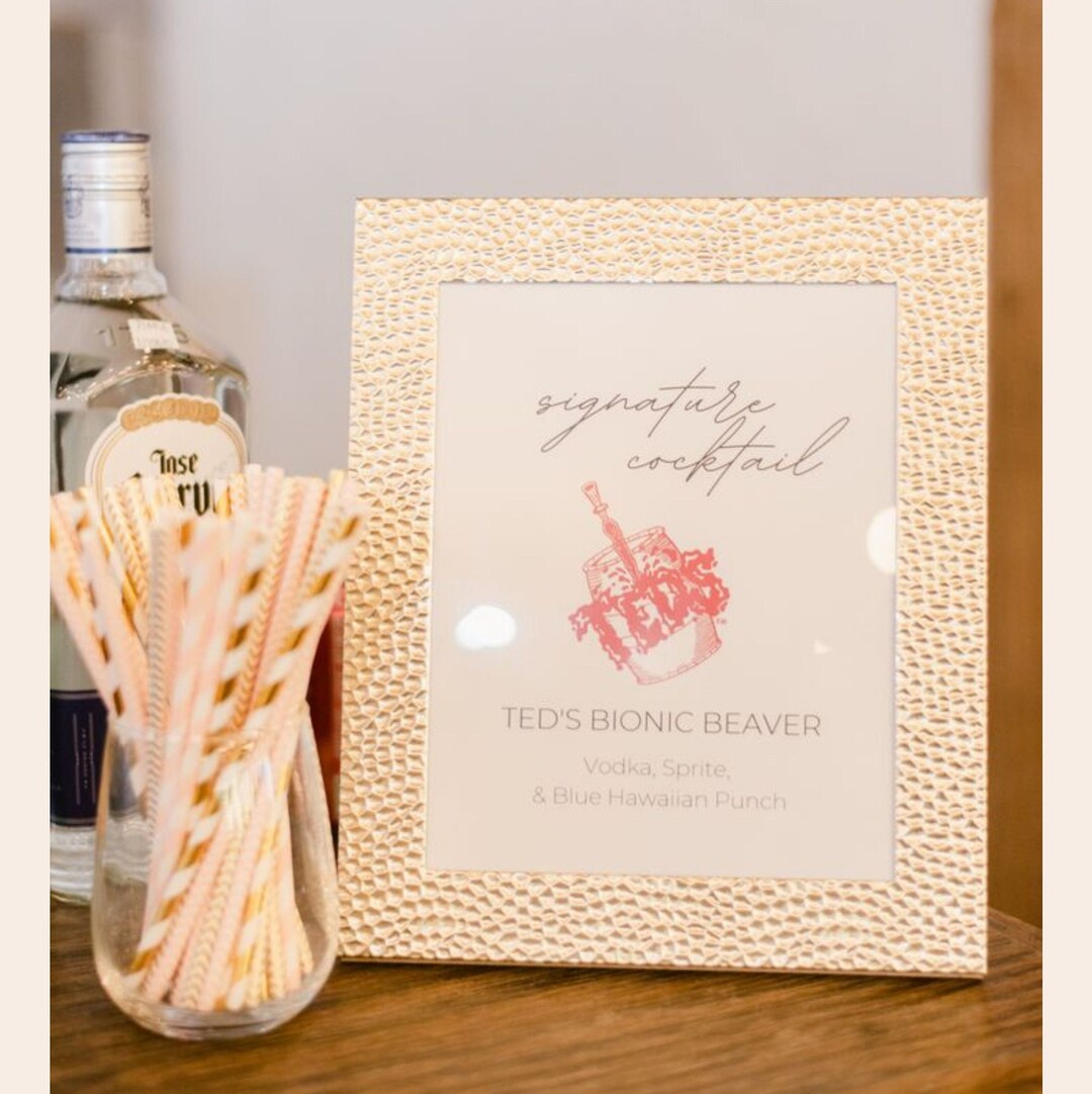 Signature Drink Bar Sign, Editable and Printable Template, Instant ...