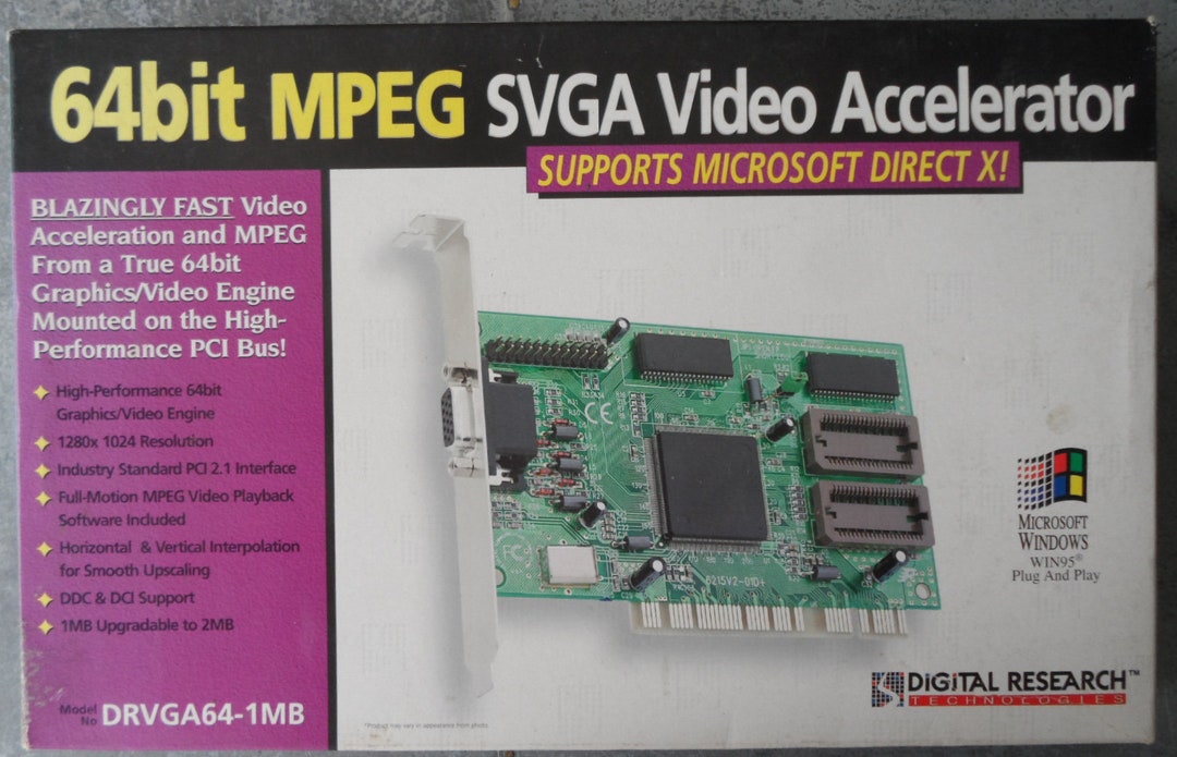 SVGA Video Accelerator DRVGA64-1MB for Windows 95, New in Box, Unopened - Etsy