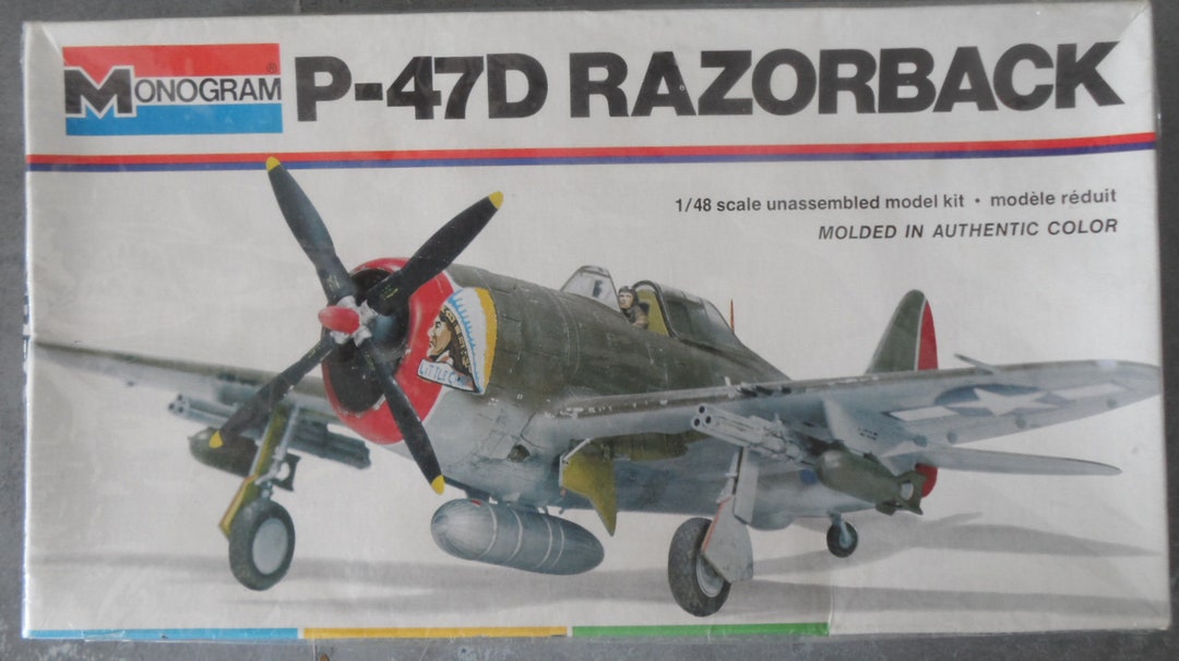 MONOGRAM Vintage Model P-47D Razorback Airplane, New in Box (sealed ...