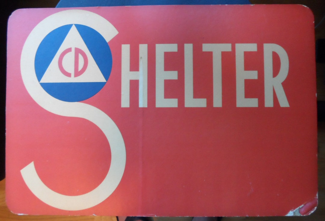 CIVIL DEFENSE 1950s Cardboard SHELTER Sign - Etsy