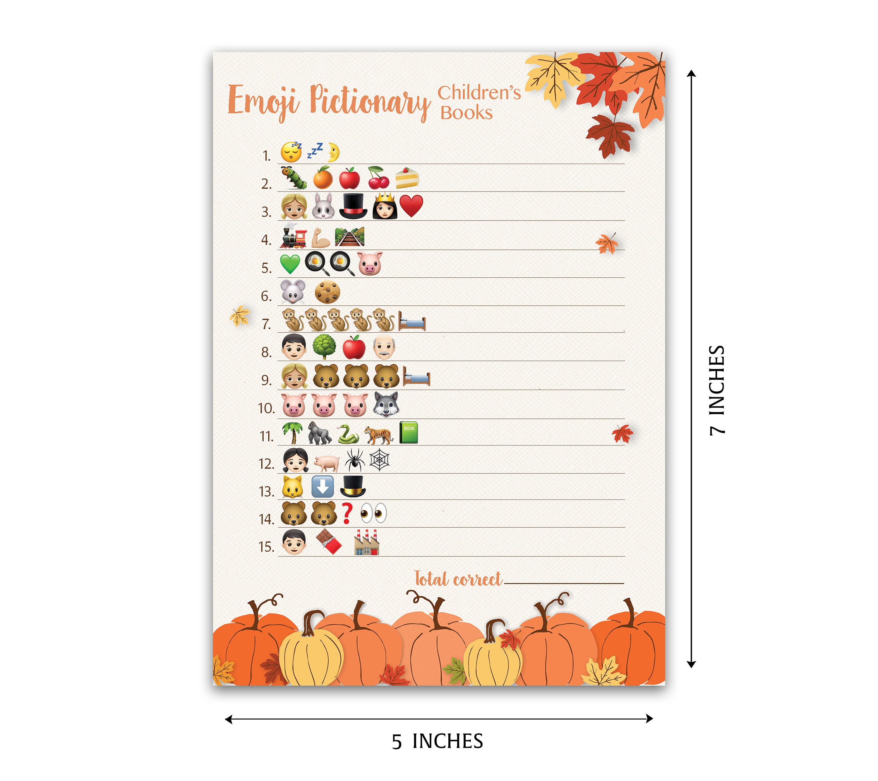 PRINTED PUMPKINS Emoji Baby Shower Game — Set of 25 — Pictionary ...