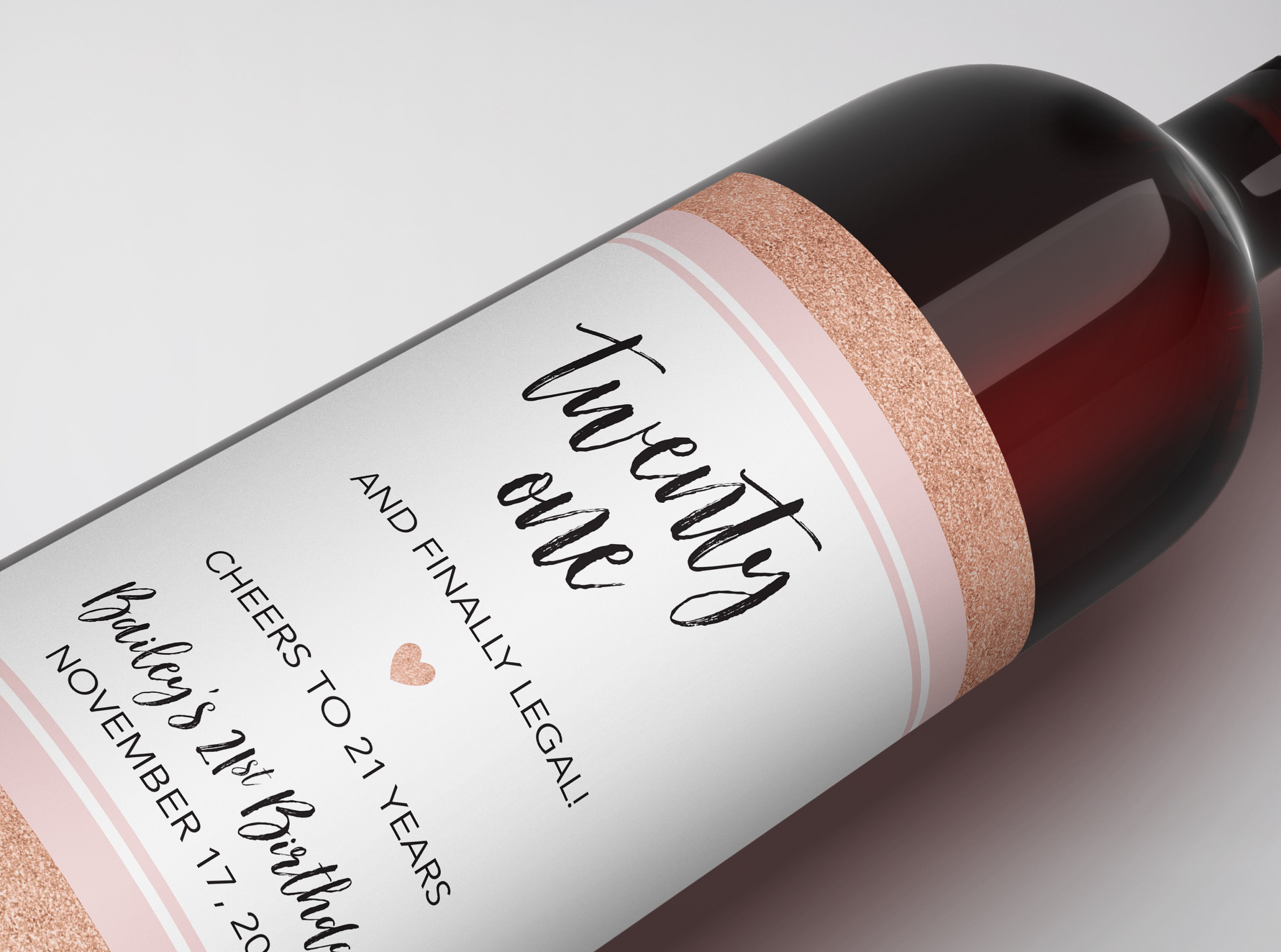 PERSONALIZED 21st Birthday Wine Label, Twenty One and Legal, 21st ...