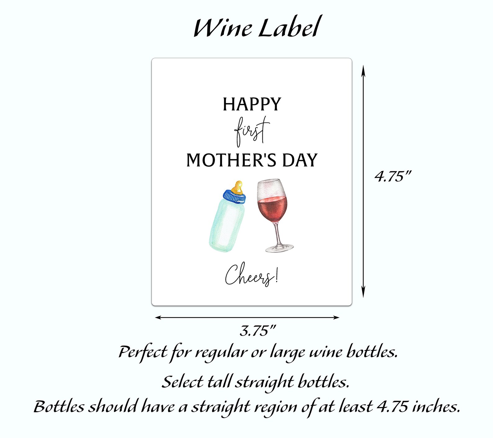 First Mother's Day Wine Label, New Mom Gift, Funny Gift for Mommy, Mom ...