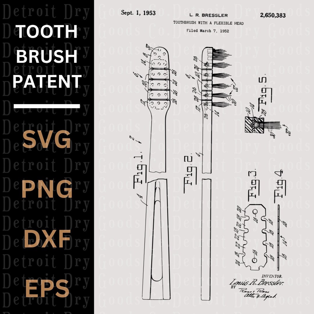 Vintage Toothbrush Patent - DIGITAL FILE ONLY - Etsy
