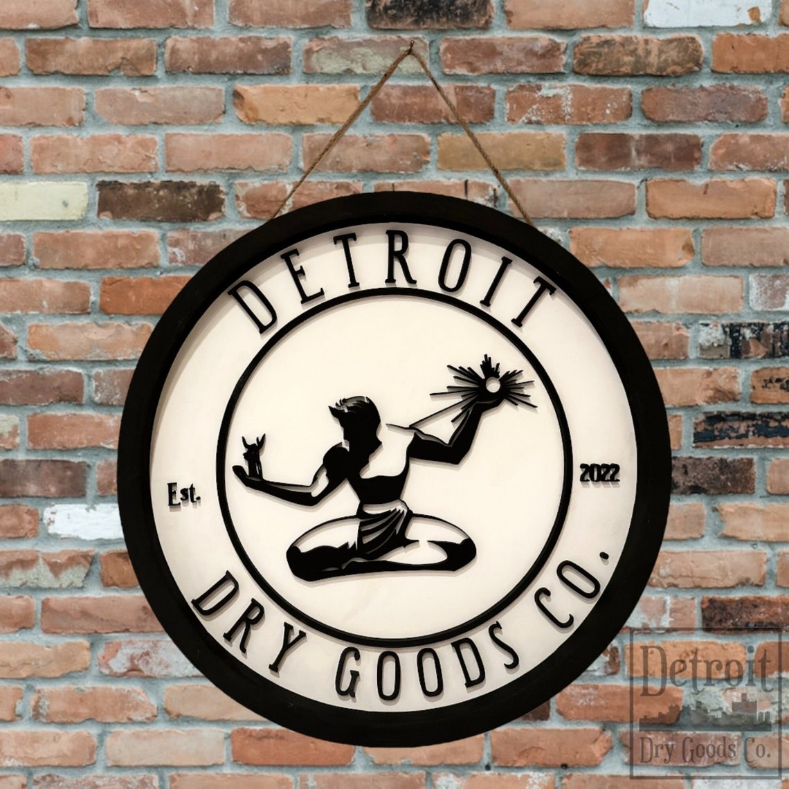 Custom Wood Logo Sign With Raised 3D Laser Cut Design - 16"x2" Round ...