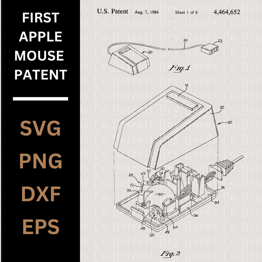 First Apple Mouse Patent - DIGITAL FILE ONLY - Etsy