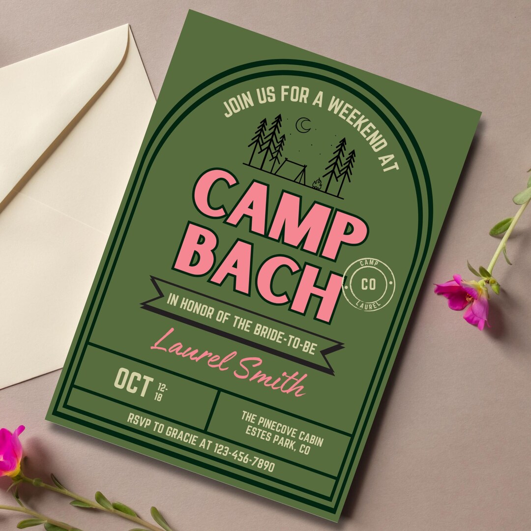 Camp Bach Invitation - Etsy