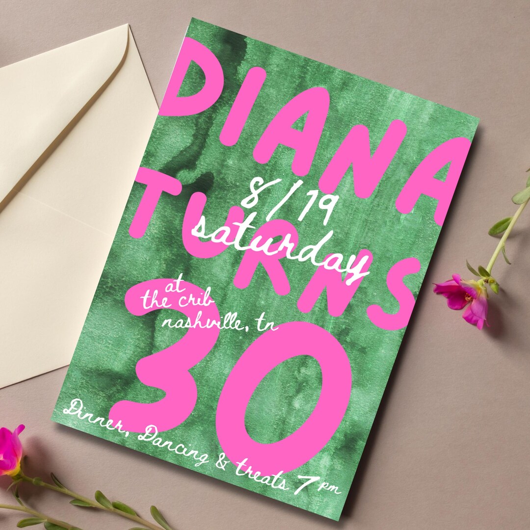 Custom 30th Birthday Invitation - Etsy