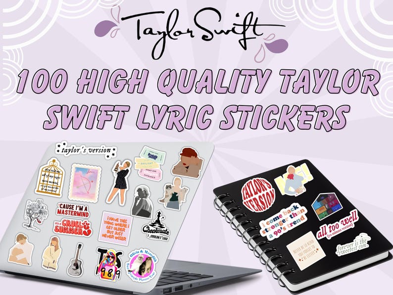 100 High-Quality Stickers Inspired by Taylor Swift Taylor Swift Digital ...